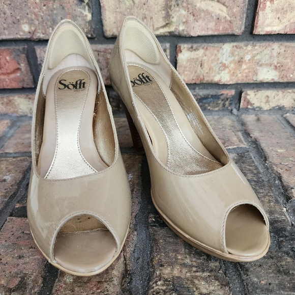 Soffe | Shoes | Sofft Patent Leather High Heels Nude Color 75m | Poshmark